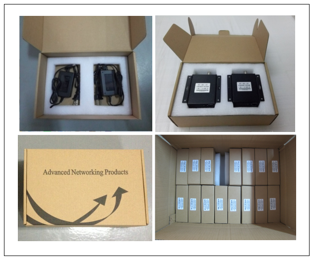 10 / 100m 4 IP Over Coaxial Extender 4 UTP To BNC Converter 2km Power ...