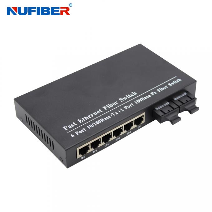 10/100M 6 port rj45+2 fiber port dual fiber SM 1310nm 20km optical ...