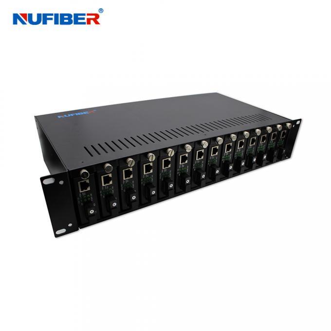 2U 19'' Fiber Media Converter 2 Power Adapter AC 110V-240V Rack Mount ...