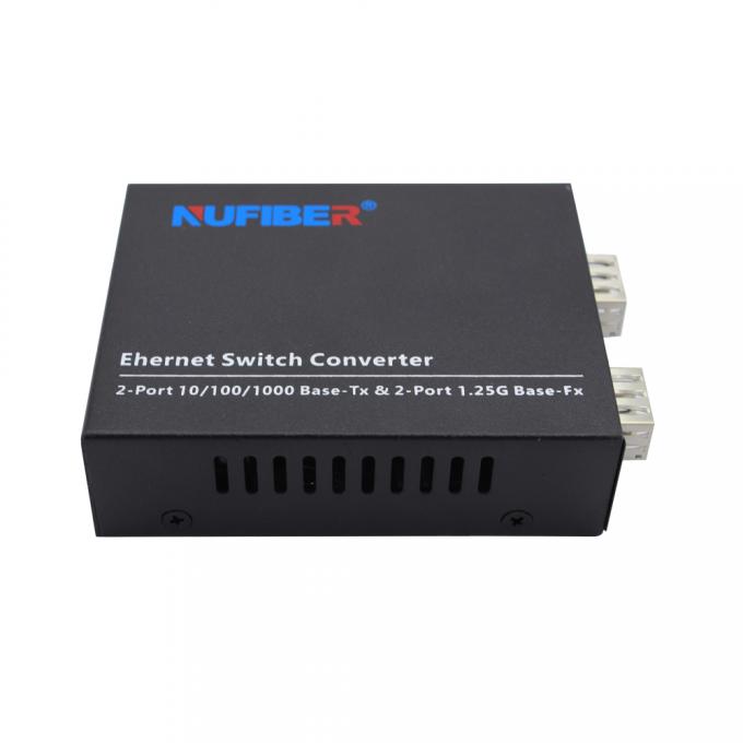 DC5V Gigabit Fiber Ethernet Switch , 2 Port SFP Ethernet Switch