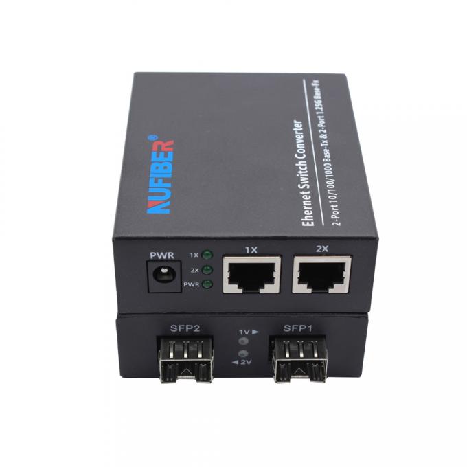 DC5V Gigabit Fiber Ethernet Switch , 2 Port SFP Ethernet Switch