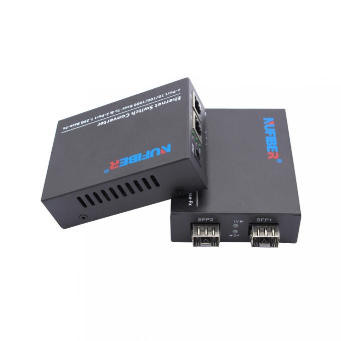DC5V Gigabit Fiber Ethernet Switch , 2 Port SFP Ethernet Switch