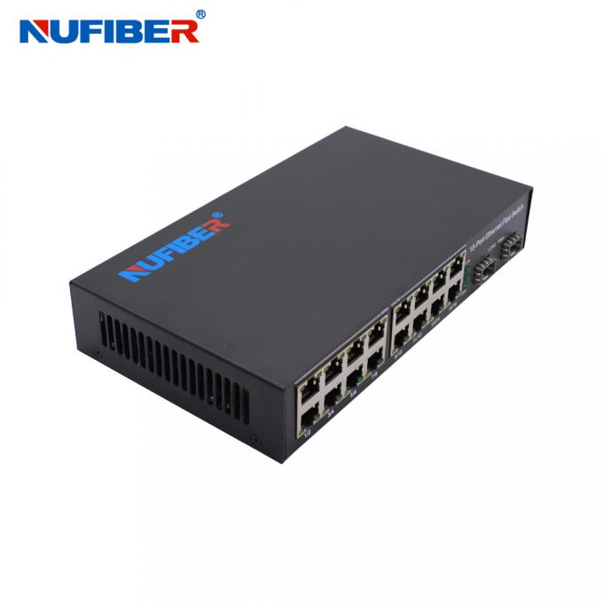 DC12V Gigabit SFP Ethernet Switch 16x10/100/1000M to 2x1000M SFP UTP