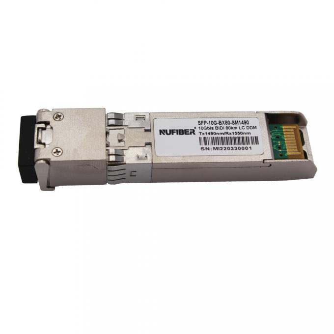 80km Single Mode 10G SFP+ Module , 1490 / 1550nm 10G SFP Fiber Module