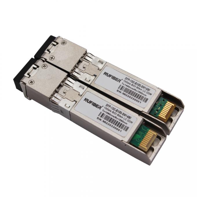 80km Single Mode 10G SFP+ Module , 1490 / 1550nm 10G SFP Fiber Module