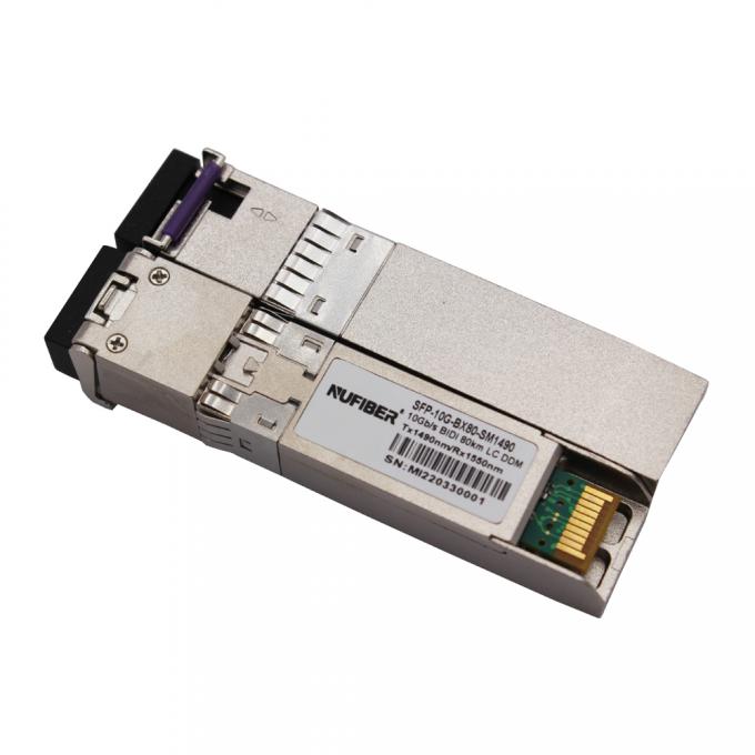 80km Single Mode 10G SFP+ Module , 1490 / 1550nm 10G SFP Fiber Module