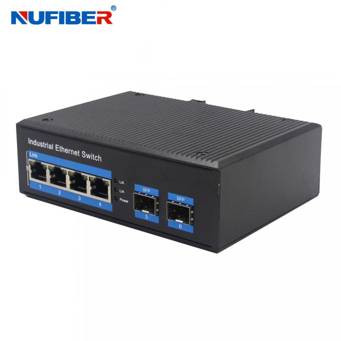DC24V Power Supply Gigabit SFP Ethernet Switch Industrial 2 SFP 4 UTP Port