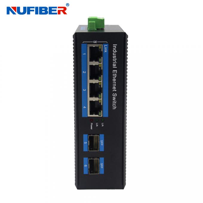 DC24V Power Supply Gigabit SFP Ethernet Switch Industrial 2 SFP 4 UTP Port