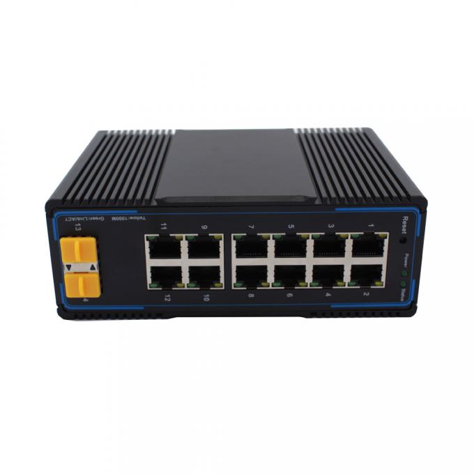 Industrial Managed Din Rail Switch 2X1000Mbps to 12x10/100/1000Mbps UTP ...