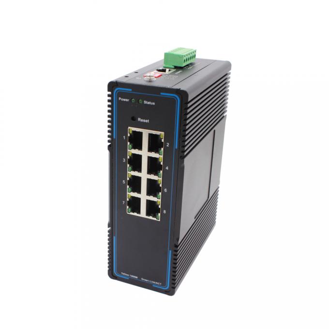 Din Rail Mount Managed Industrial Ethernet Switch Gigabit 8 RJ45 ...