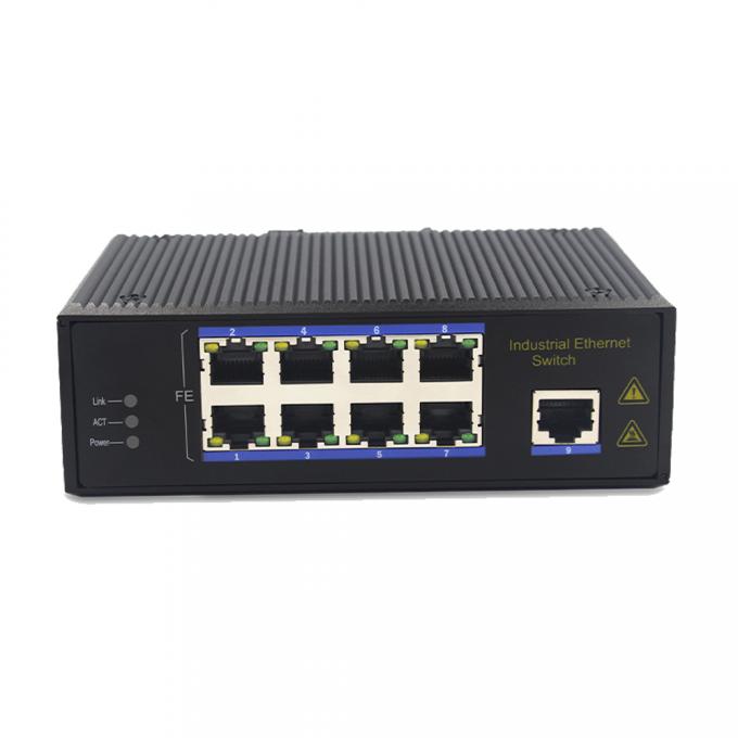 9 RJ45 Port Din Rail Mount Industrial Ethernet Switch 10/100Mbps 24V Unmanaged Outdoor