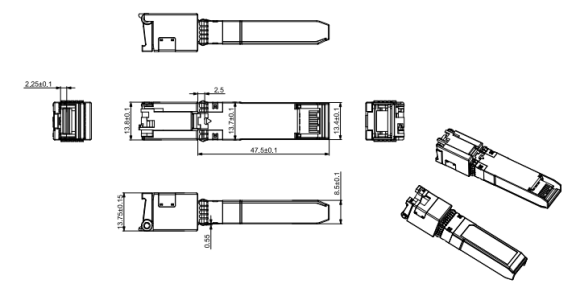Factory Suppply 10Gbps SFP+ RJ45 Copper Electrical Transceiver 10Gbase ...