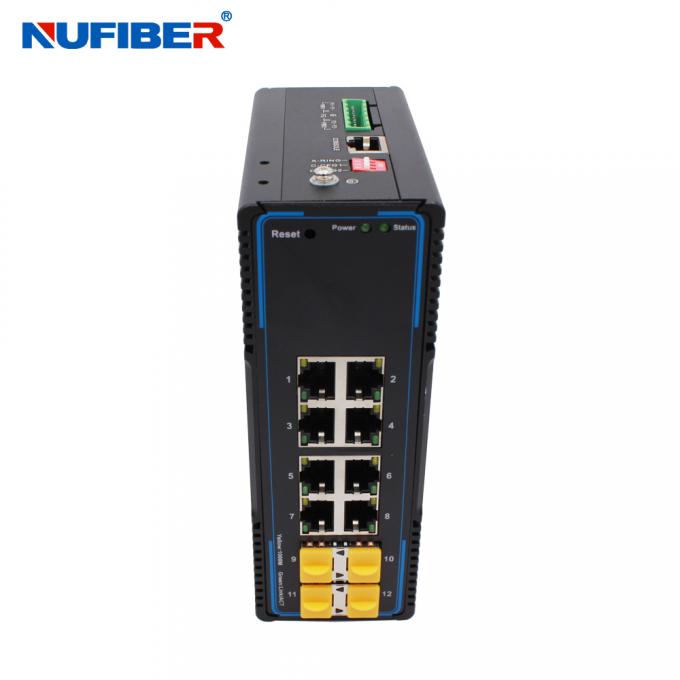 IP44 4 Port Managed Industrial Switch With 4 Sfp 4 KV Ethernet Surge ...