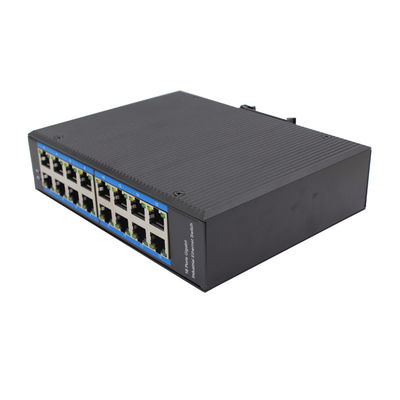 Unmanaged Industrial Ethernet POE Switch 16*10/100Mbps RJ45 Port Din Rail Mount DC48V