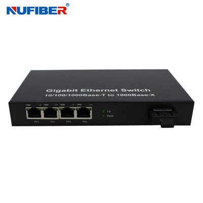 10/100/1000Mbps Ethernet Switch 1310nm 20km SC Low Heat With 4 Rj45 ...