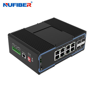 DIN Rail 48V Managed Industrial Switch 8ge Poe 4SFP 10 / 100 / 1000Mbps