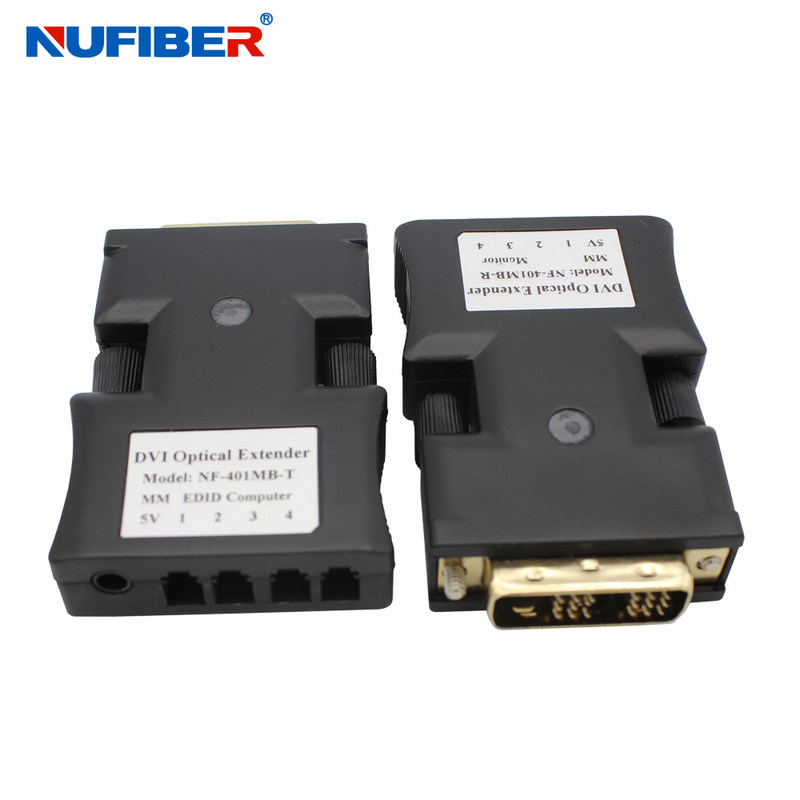 4 Core Mini DVI Fiber Optic Extender EDID Function 1080P for Digital ...