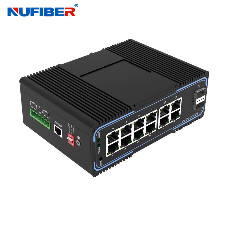 Managed Industrial SFP Switch Gigabit 12 10/100/1000M to 2 1000M SFP ...