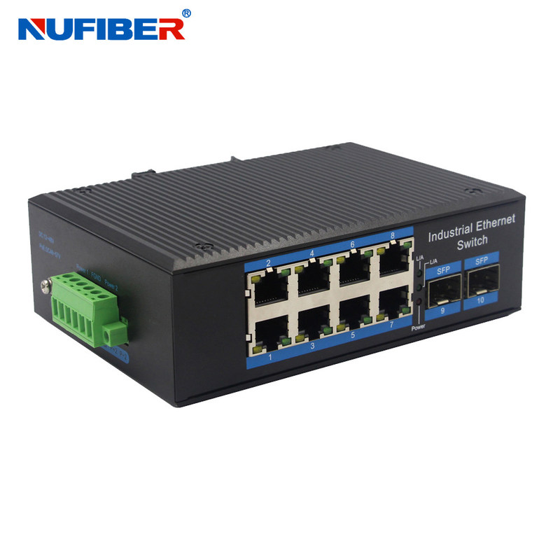 Unmanaged Gigabit Industrial Ethernet Switch 2 SFP 8 RJ45 Port 10/100 ...