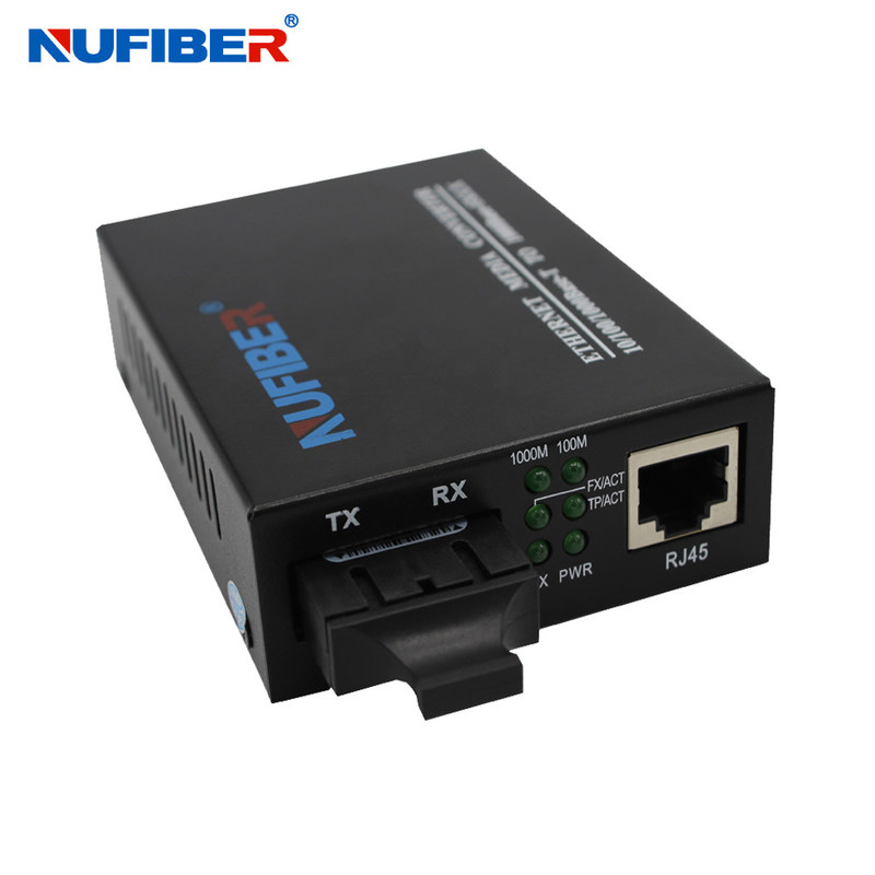 10/100/1000M Fiber Optical Media Converter Dual Fiber MM 850nm 550m SC ...