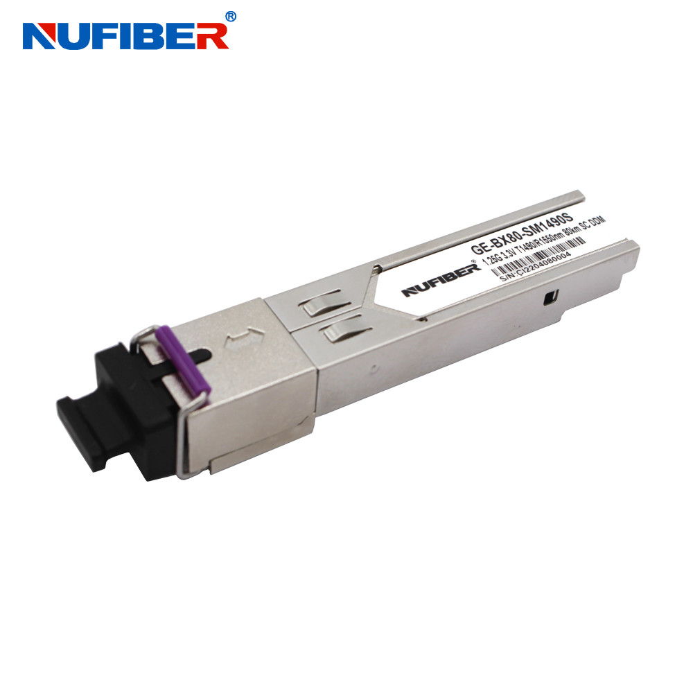 Long Reach 1.25G SFP Module 1490 / 1550nm , 80km SC SFP Fiber Optical ...