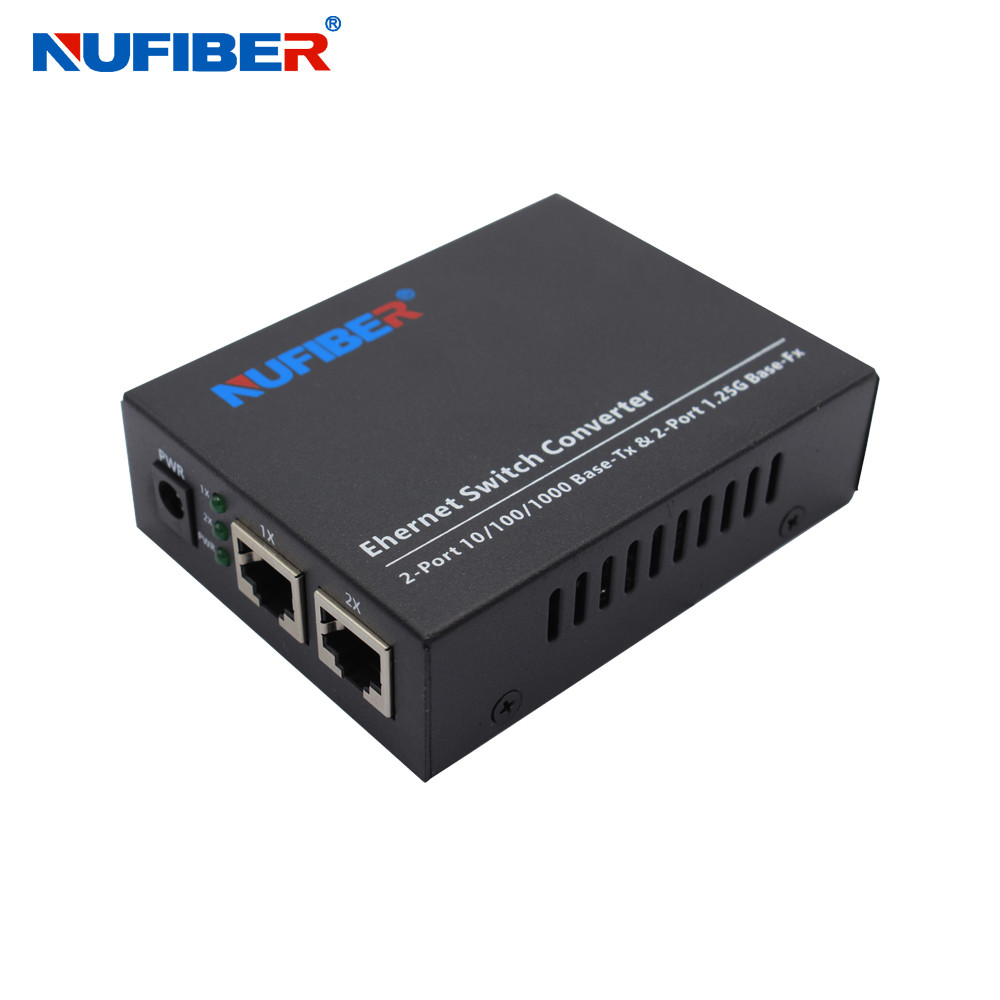 Gigabit Fiber Optical Media Converter 10/100/1000M 2 UTP To 1000M SFP Slot