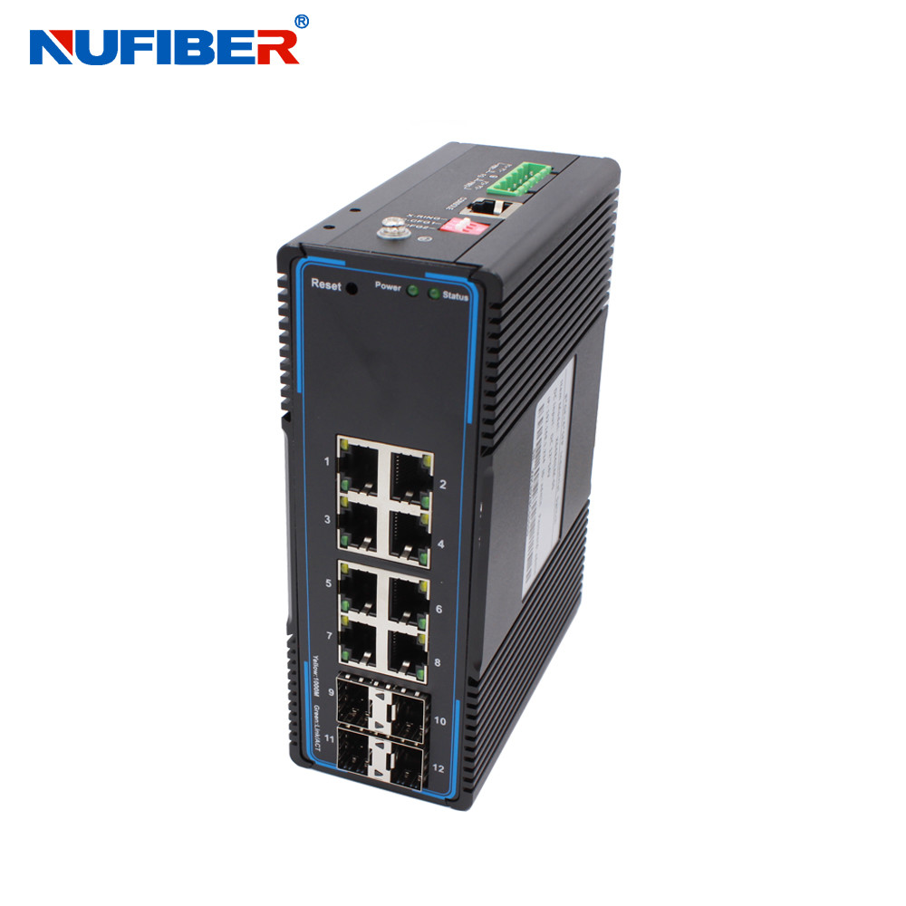 Industrial Ethernet 4*1000M Managed SFP Switch 24V Power Supply