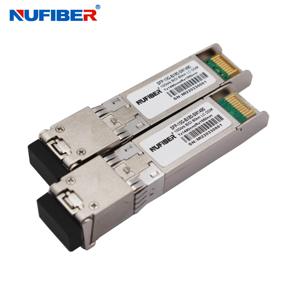80km Single Mode 10G SFP+ Module , 1490 / 1550nm 10G SFP Fiber Module