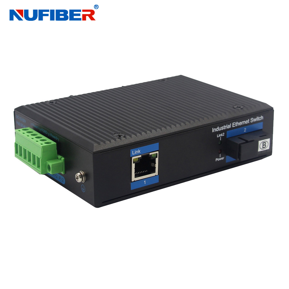 24V 10/100/1000M Tx to 1000M Fx Simplex Gigabit Fiber Media Converter ...