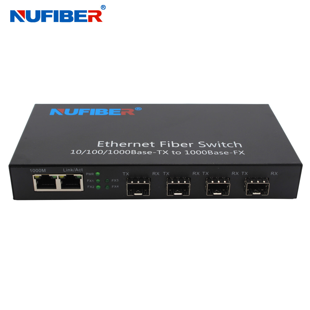 10/100/1000M SFP Ethernet Switch 4 SFP to 2 RJ45 Port Gigabit SFP RJ45 ...