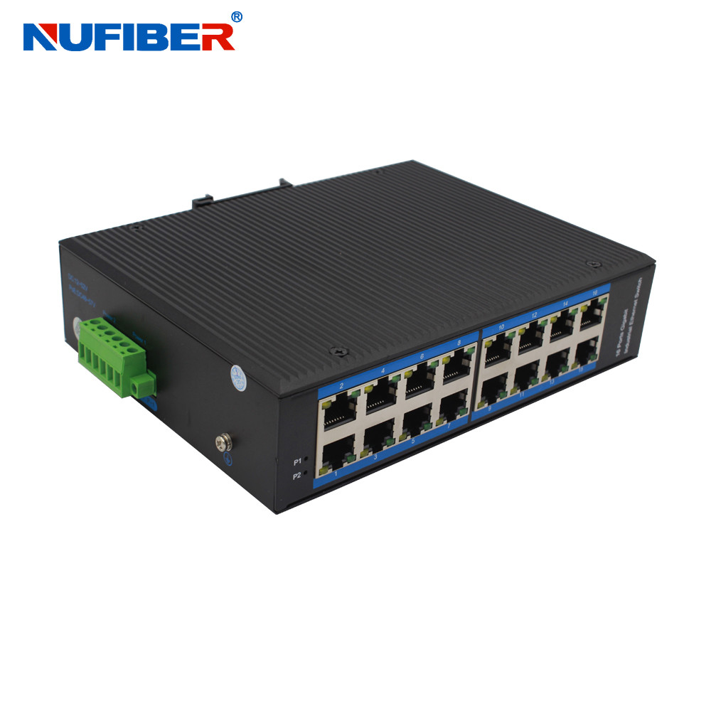Industrial POE 10/100Mbps 16 RJ45 Ports Ethernet Switch DC48V POE ...