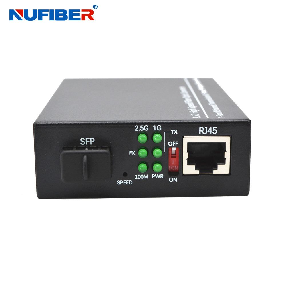 2.5G SFP to RJ45 Fiber Media Converter 2.5G Copper to SFP Optical Media ...
