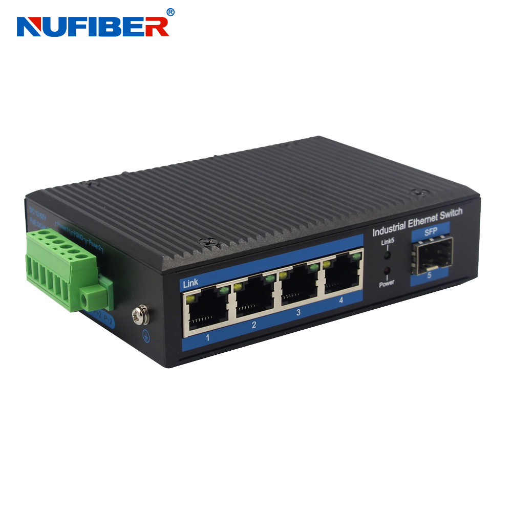 OEM Industrial SFP Ethernet Switch 1*1000M SFP slot to 4*10/100 ...
