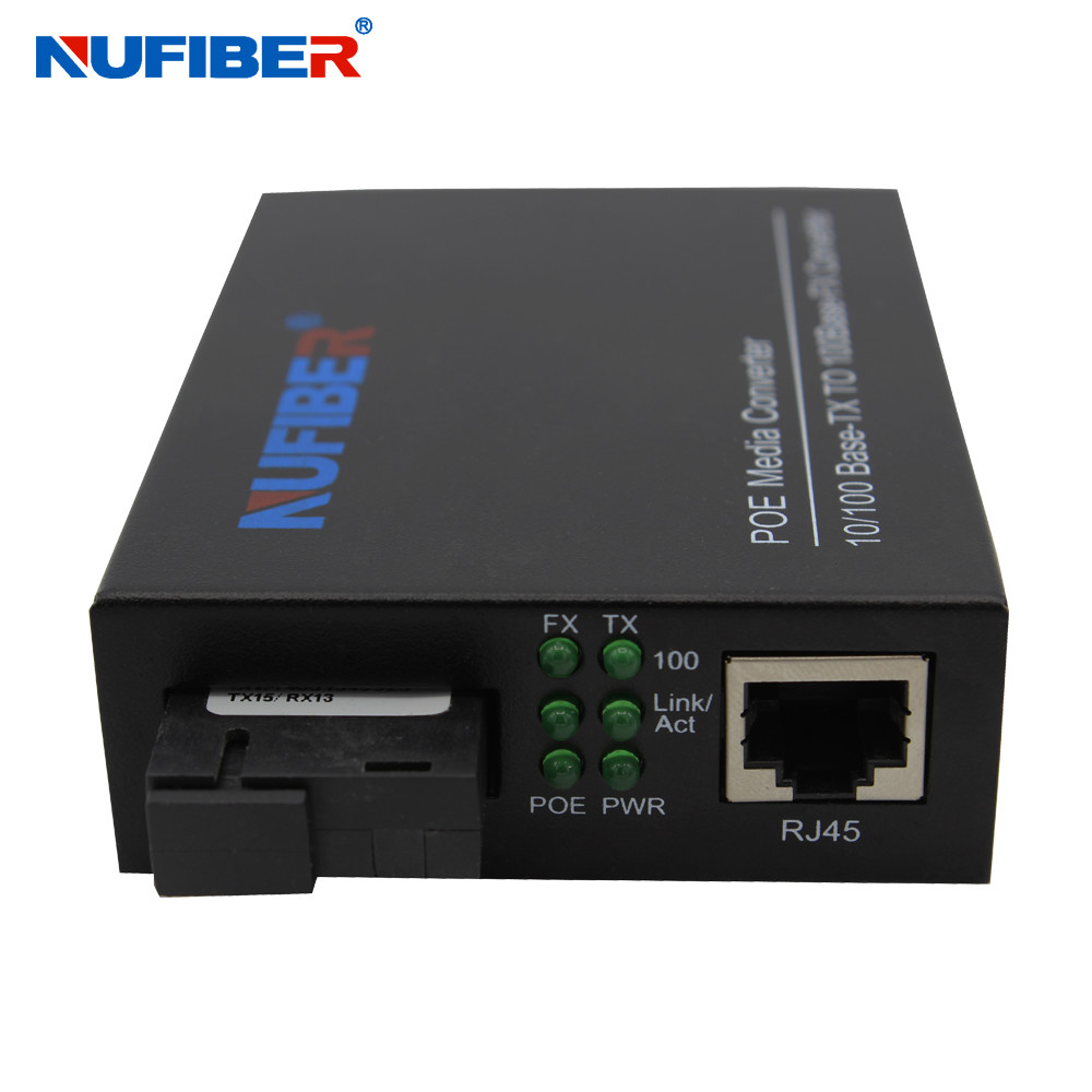 10/100/1000M Mini POE Media Converter SM SC 20km Optical Fiber To ...