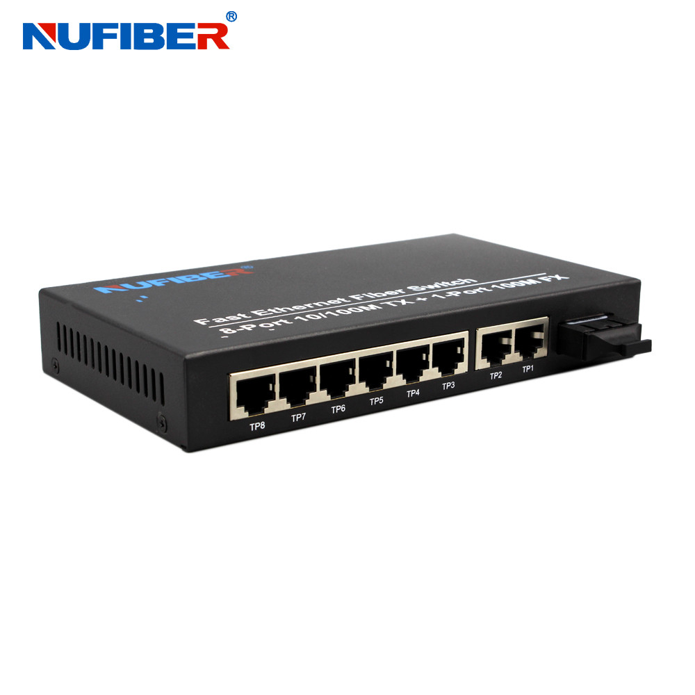 10/100M 8 Port RJ45+1 Fiber Port Dual fiber SM 1310nm 20km optical ...