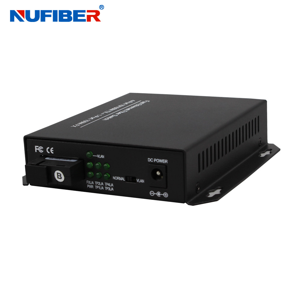 100M 4 Port Gigabit Ethernet Switch , 1310nm 20km Optical Ethernet Switch