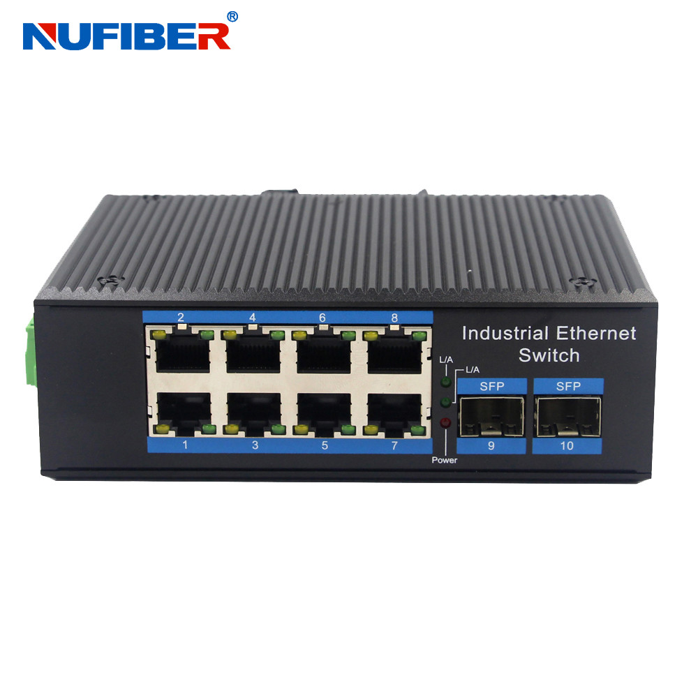NuFiber Industrial Ethernet Unmanaged Switch 8x10 / 100 / 1000base-T ...