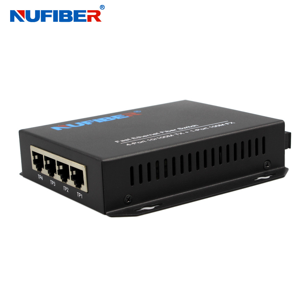 100M 4 Port Gigabit Ethernet Switch , 1310nm 20km Optical Ethernet Switch