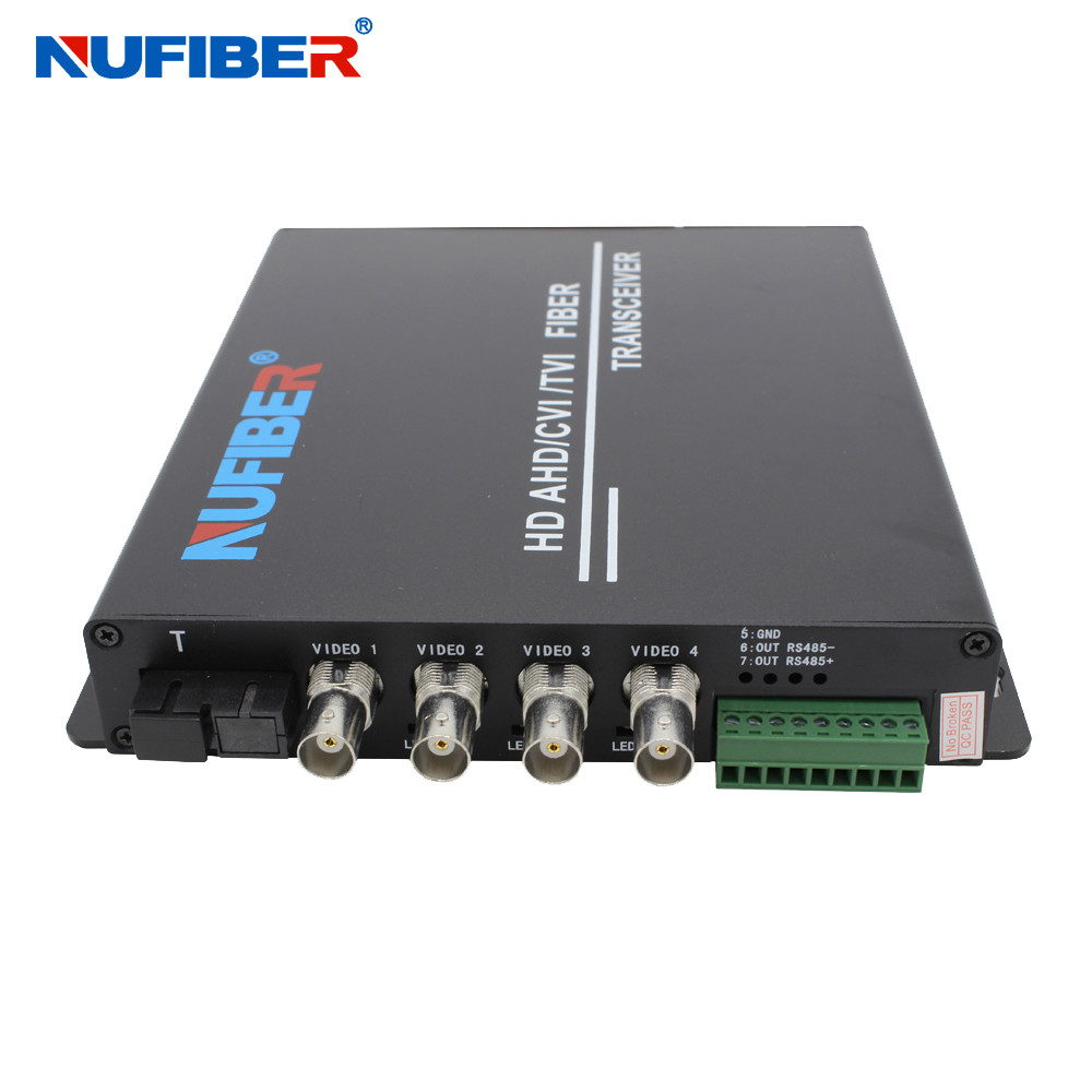 OEM ODM Fiber Video Converter 4BNC 1RS485 Single Fiber Single Mode