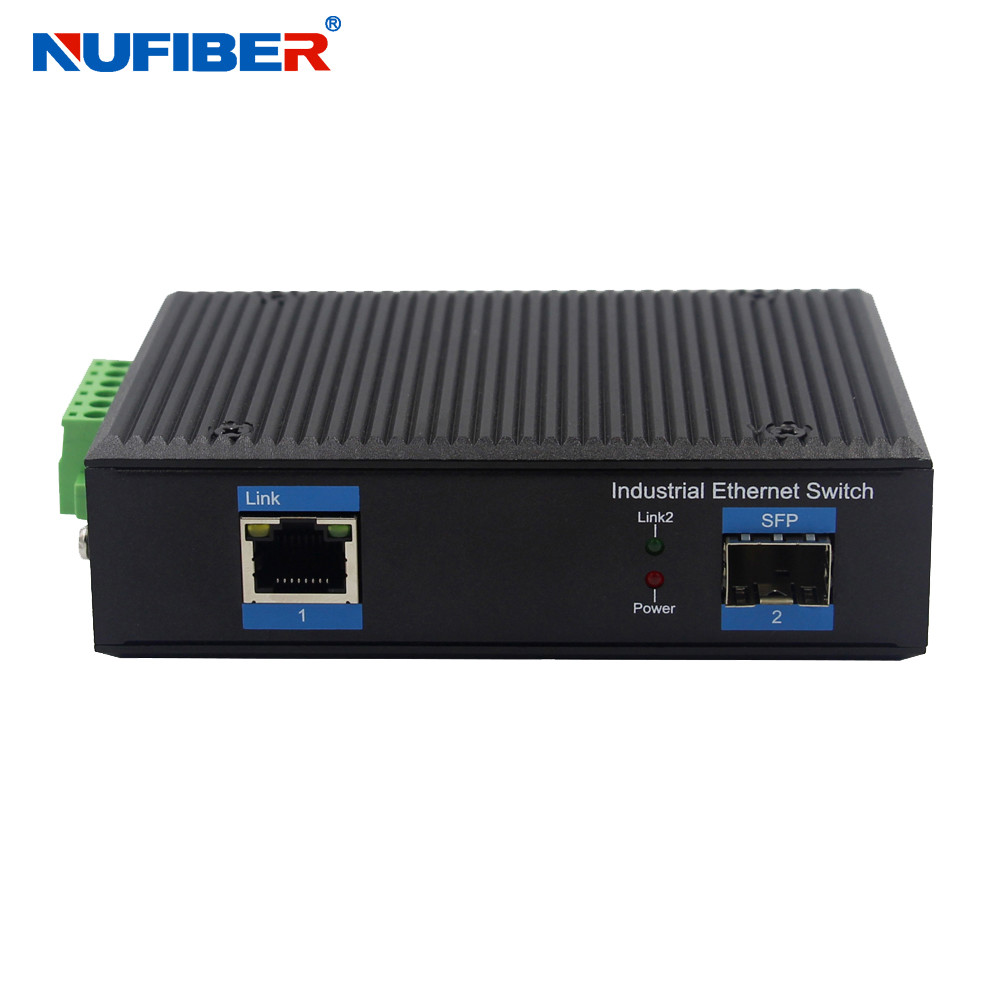 Industrial Din Rail 1.25G SFP To RJ45 UTP Media Converter