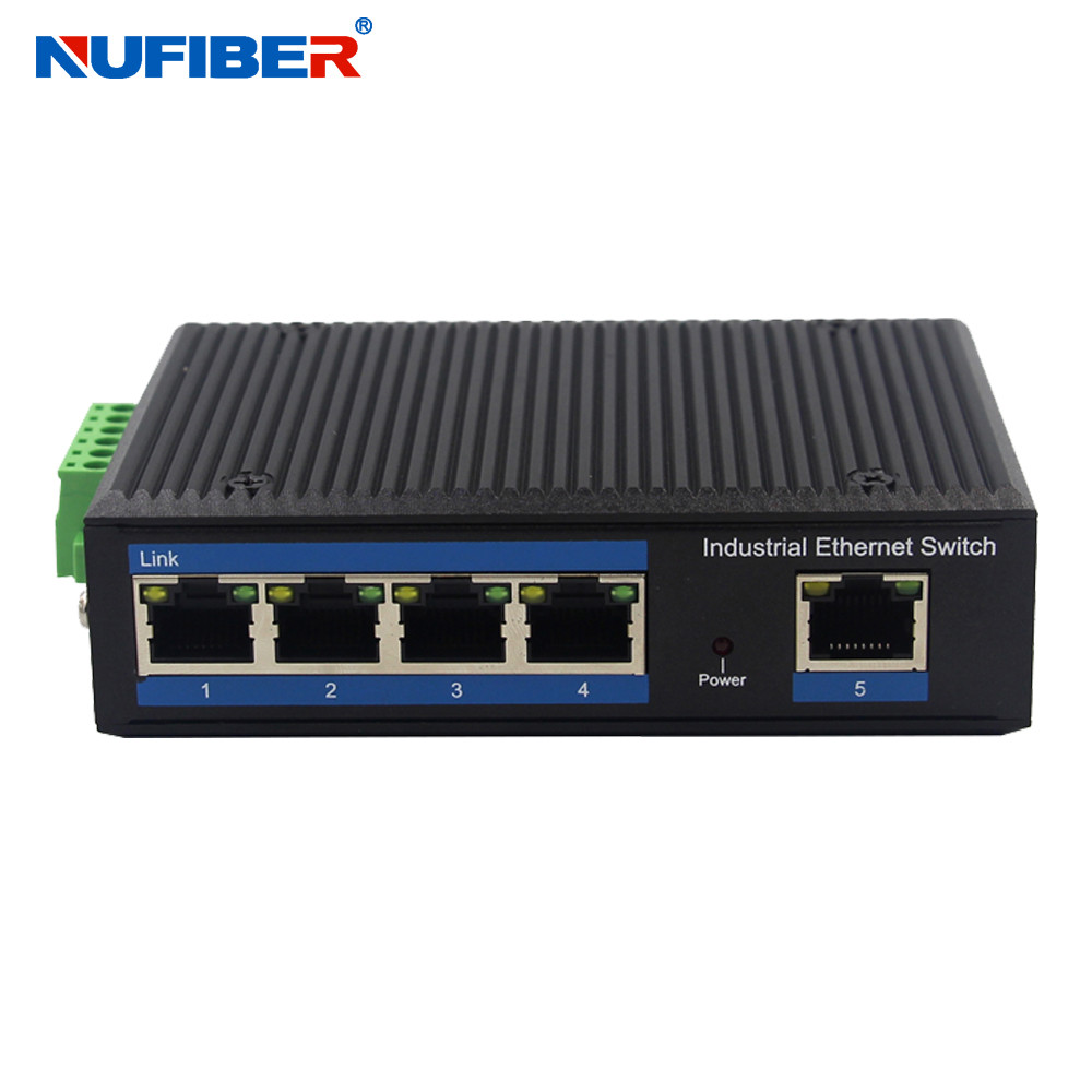 IP40 Din Rail Mount Network Switch Hub 5 Port Gigabit Rj45 UTP Interface