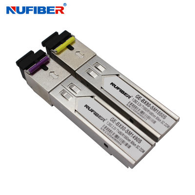 Long Reach 1.25G SFP Module 1490 / 1550nm , 80km SC SFP Fiber Optical ...