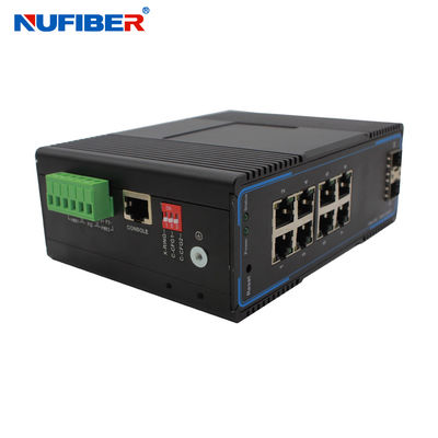 10/100/1000M Managed Industrial SFP Switch 8 UTP Port SNMP / Telnet ...