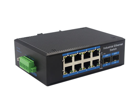Industrial SFP Ethernet Switch 2 SFP 8 UTP Port Gigabit Fiber Converter ...