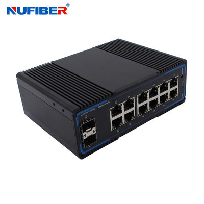 Layer 2 Industrial Managed SFP Switch 2x1000M SFP Port To 12x10/100 ...