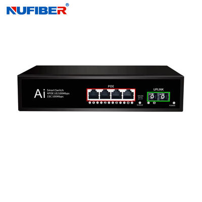10/100/1000M PoE Ethernet Fiber Switch 4*10/100/1000Mbps to Fiber POE ...