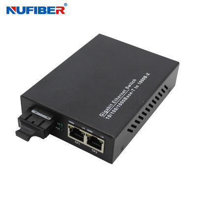 1000M 2-ports Rj45 1 fiber ports SM Bidi SC 1310nm/1550nm Gigabit fiber ethernet switch converter