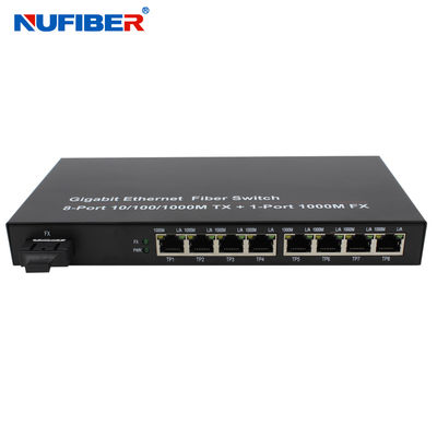 1000M 8 Port Rj45 Fiber Ethernet Switch 1310nm 20km OEM ODM Supported IPC Camera Fiber Ethernet ...