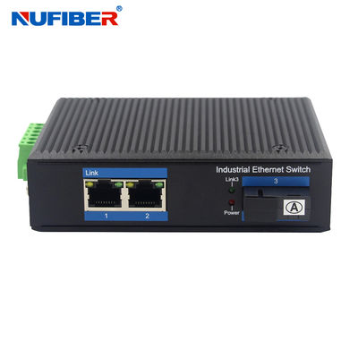 Fiber To 2 UTP Port Unmanaged Industrial Ethernet Switch