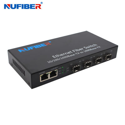 4 1000M To 2 SFP Port Gigabit Ethernet Switch With Iron Case